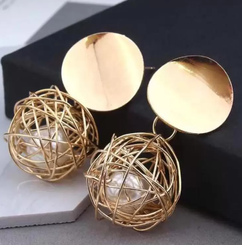 Pearl Ball Drop Earring