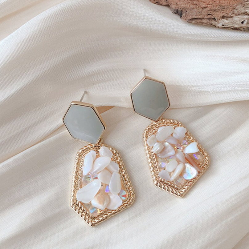 Natural Stone Drop Earring